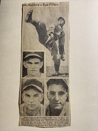 Frank McCormick Vander Meer Lee Grissom 1939 Sporting News Baseball ...