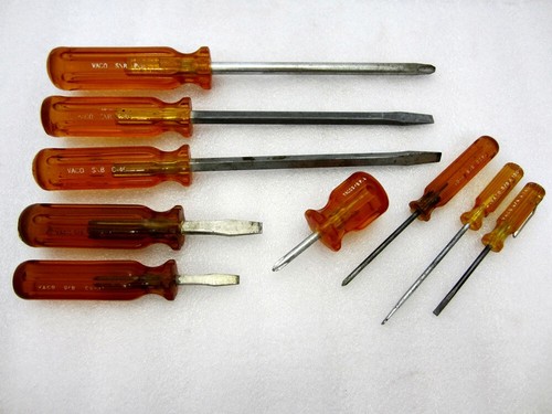 Vintage VACO 9pc Phillips & Slotted Screwdrivers S/B Made in USA | eBay