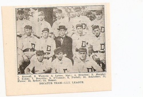 Decatur Commodores 1906 Team Picture Billy Purtell Howard Murphy Ed ...