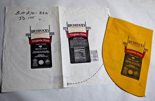 PAIR Vintage Paper / Cloth Bags - VIRGINIA HAM, RICHFOOD, RICHMOND VA ...