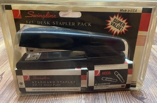 Swingline Black Stapler Standard Desk Bonus Staples & Paper Clips #545 ...