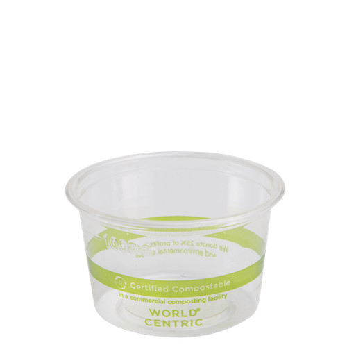 World Centric's 4 oz Clear Portion Cups - PLA - Compostable - Case of ...