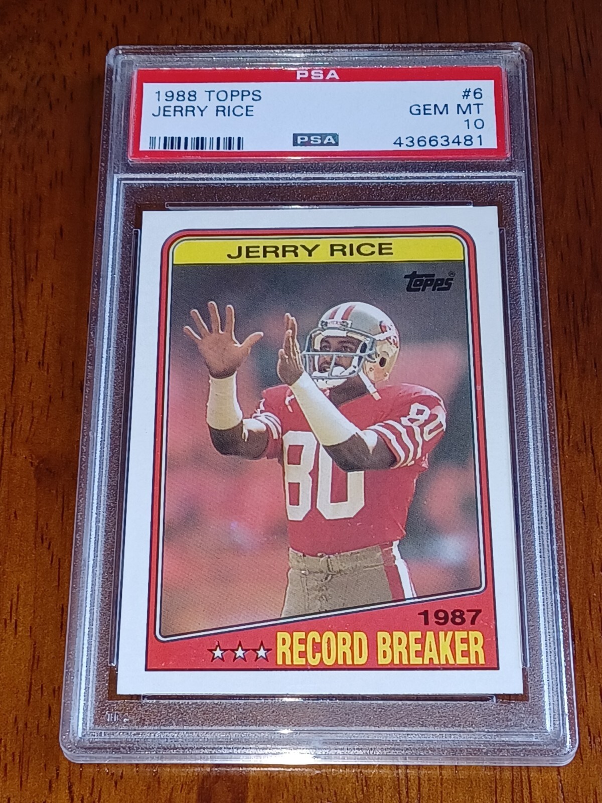 Jerry Rice 1988 Topps #6 Record Breaker PSA 10 Price Guide - Sports ...