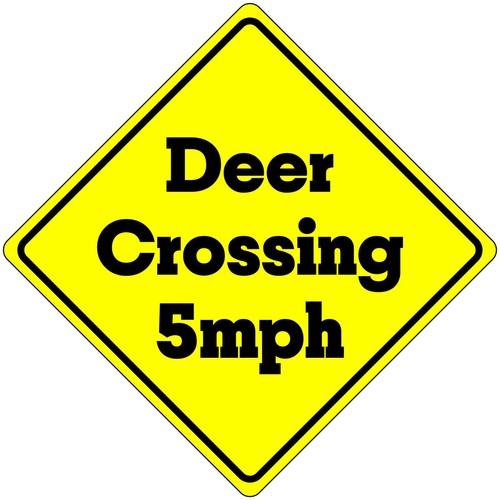 Deer Crossing 5mph Symbol Animal Xing Road Novelty Aluminum Metal Sign ...