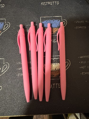 5 Pack of Cute Pens Pretty Neon Pink Ballpoint Pens Pink Ink | eBay