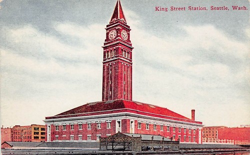 Seattle WA King Street Train Railroad Railway Depot Station Vtg ...