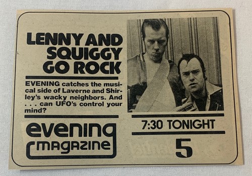 1979 Channel 5 Evening Magazine tv ad ~ LENNY AND SQUIGGY GO ROCK ...