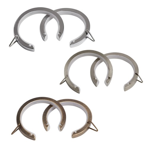 Bay pole Curtain Rings, Pack of 10 Flat Lined Passing ‘C’ rings for ...