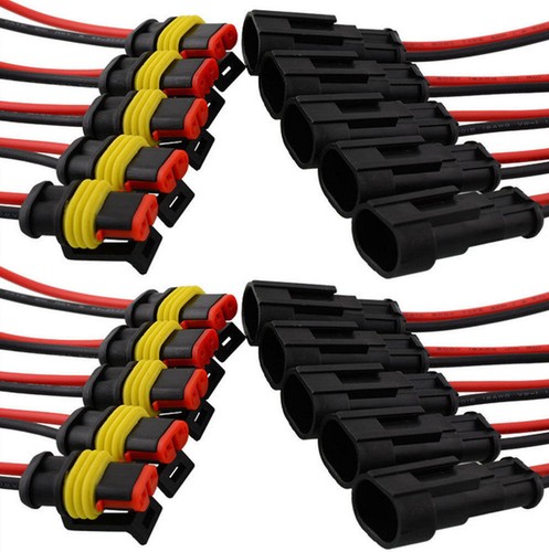 10Set 2Pin Way Plug Car Electrical Terminal Wire Connector Sealed ...