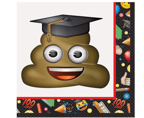 Unique Emoji Grad Pile of Poop 2-Ply 13" Luncheon Napkins, Brown Multi ...