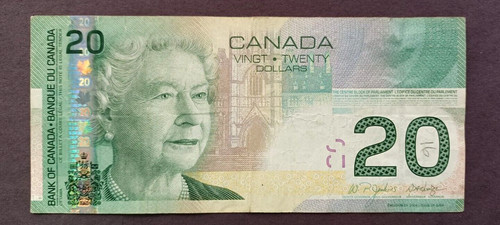 Canadian $20 Dollars Bill 2004 2006 Queen Elizabeth II Currency Bank of ...