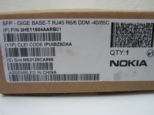 Nokia 3HE11904AARB01 SFP - GIGE BASE-T RJ45 R6/6 DDM CLEI CODE ...