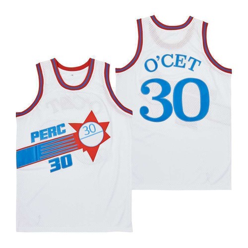 Movie Perc #30 Ocet Basketball Jersey Men's Hip Hop White All Stitched ...