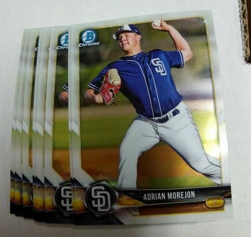 8 2018 Bowman CHROME Draft ADRIAN MOREJON card lot SAN DIEGO PADRES #18 ...