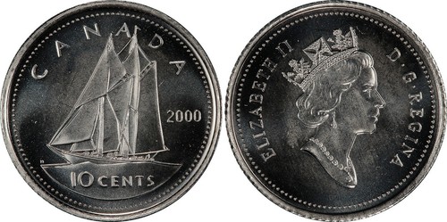 2000 Canadian Dime Canada not silver 10 cent piece album filler boat ...