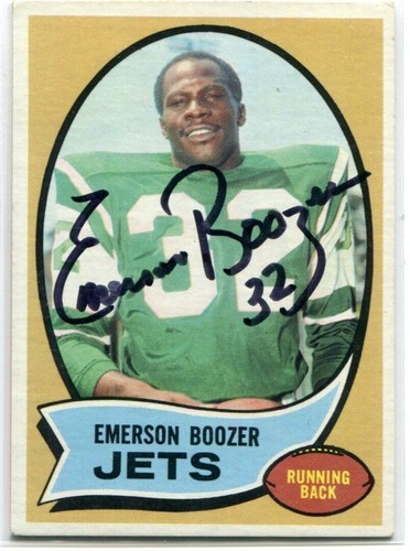 EMERSON BOOZER Signed 1970 Topps Football AUTO Authentic AUTOGRAPH #128 ...