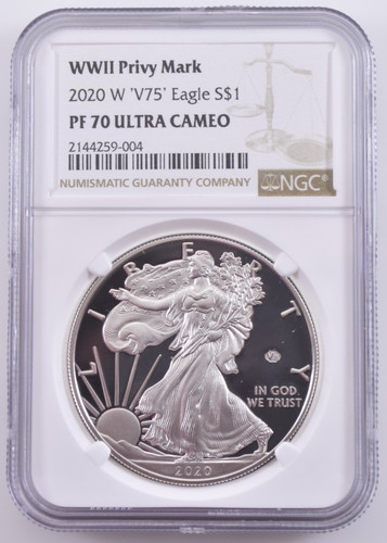 WWII Privy Mark 2020 W 'V75 Eagle S$1 PF 70 Ultra Cameo NGC | eBay