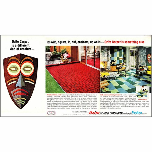 1968 Ozite Carpet: Different Kind of Creature Vintage Print Ad | eBay