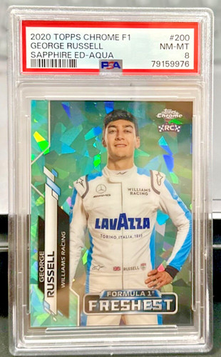 2020 Topps Chrome F1 Sapphire George Russell #200 AQUA /99 - PSA 8 RC ...