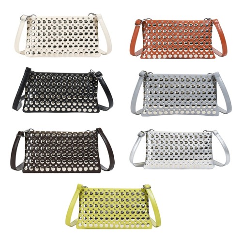 Rivets Shoulder Bag for Women,Crossbody Handbag with Strap,Leather ...