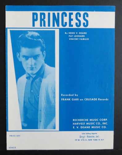 Frank Gari Princess 1961 USA Sheet Music {sm58} | eBay