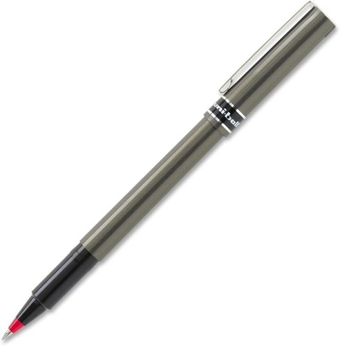 uni-ball 60026DZ Uniball Deluxe Rollerball Pen, 0.5 mm, Red Ink, 12/BX ...