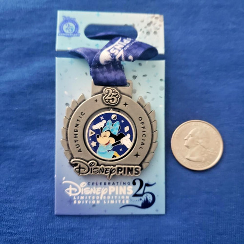 Disney Celebrating 25 Years Of Pin Trading Minnie Mouse Medal Pin LE ...