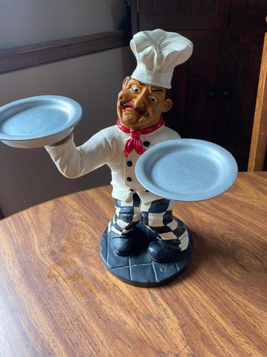 Peter Mook 13” chef figurine with 2 trays. Used | eBay