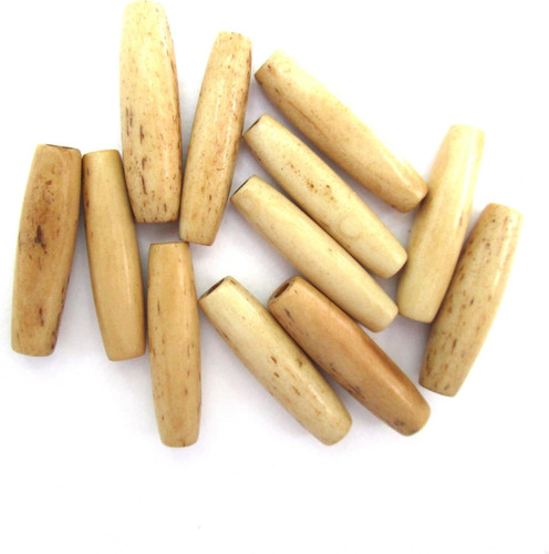 Genuine Hairpipe Bone; Teastained/Antiqued; Size 1 Inch, 25 Pcs Hair ...