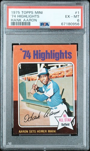 1975 Topps Mini Hank Aaron #1 '74 Highlights PSA 6 | eBay