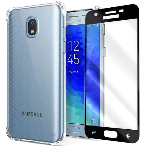 2in1 Explosion-Proof Screen Protector Back Case f Samsung Galaxy J3 ...
