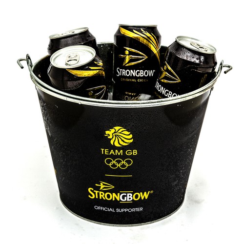 Strongbow Black Metal Ice Bucket Party Drink Holder Cooler Home Bar Pub ...