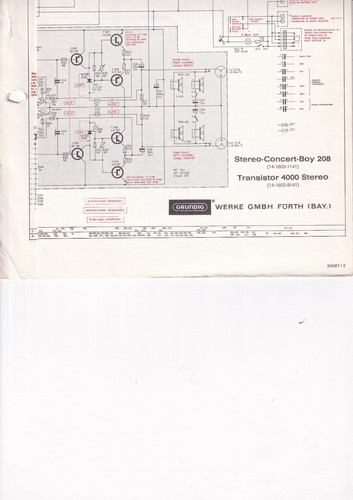 Circuit Diagrams For Grundig Stereo Concert Boy 208, Transistor 4000 | eBay