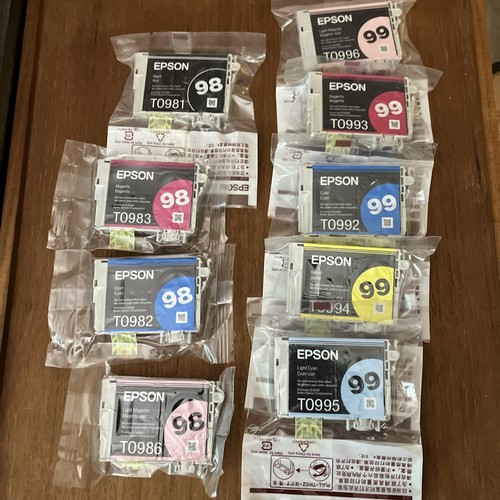 Lot Of 9 Genuine Epson 98 99 Ink for Artisan 700 710 725 730 800 810 ...