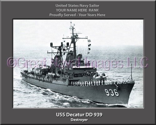USS Decatur DD 936 Personalized Canvas Ship Photo Print Navy Veteran ...
