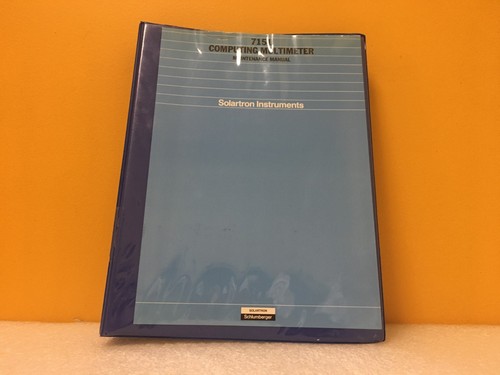 Solartron Instruments 71510011 7151 Computing Multimeter Maintenance ...