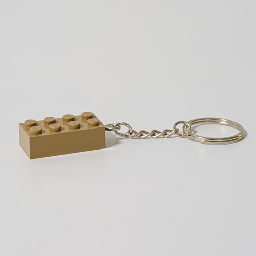 SAND YELLOW KEYRING/KEYCHAIN FOR KEY HANGER MADE OF LEGO® 2X4 BRICK ...