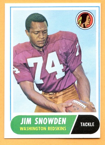 1968 Topps Football #212A Jim Snowden (EX-MT) -- Washington Redskins | eBay