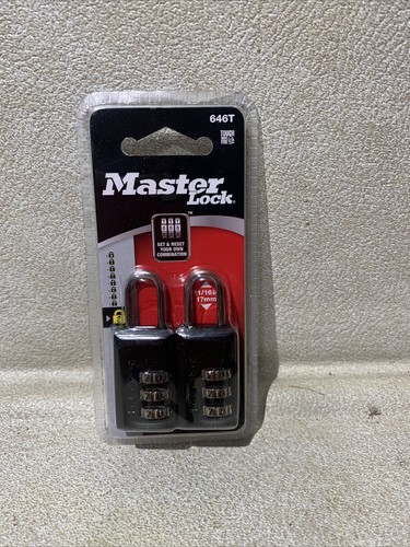 2 Pack Combination Luggage Lock Black Master Lock 646T One pack of 2 ...