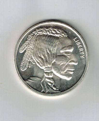 1 OZ. .999 Fine Silver Round------Indian Head/Buffalo Type 3 | eBay