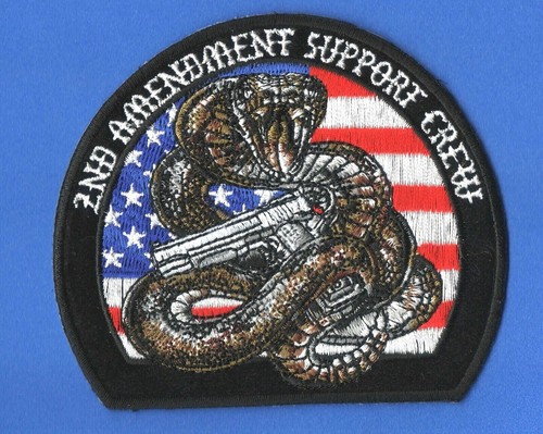 2nd Amendment Support Crew Snake Iron On Sew On Embroidered Patch 4" x ...
