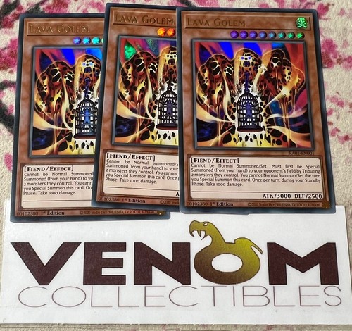 3x (M/NM) - *EURO* Lava Golem - RA01-EN001 - Ultra Rare - 1st Edition ...