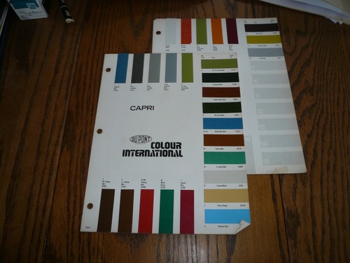 1963 - 1981 Capri DuPont Colour International Color Chips | eBay