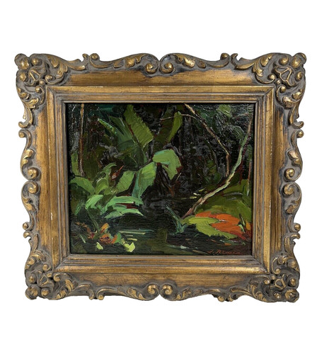 JUAN RIMSA BOLIVIA ABSTRACT EXPRESSIONIST JUNGLE LANDSCAPE ANTIQUE OIL ...