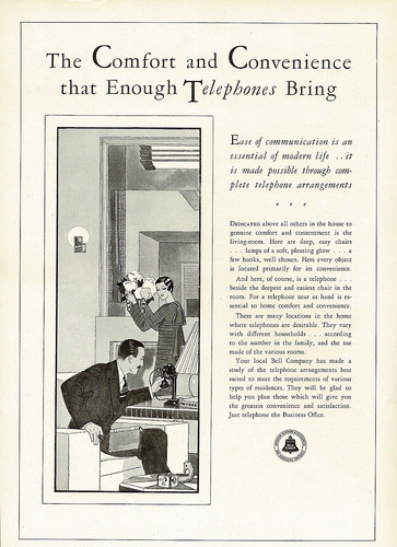 1920s BIG Original Vintage Bell Telephone Man & Woman Fashion Art Deco ...