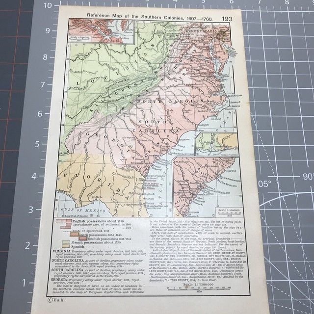 Physical Map Of The Southern Colonies