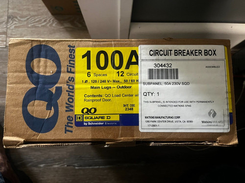 Hot Spring Spa GFCI Sub Panel, 100 Amp Max 50amp Supplied Watkins ...