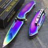 Cupid Heart Ladies Rainbow Assisted Open Pocket Knife LOVE Pocket Clip ...