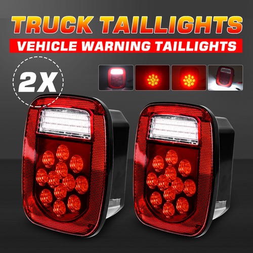 Pair 39 LED Tail Lights Brake License Plate Lamp For Jeep Wrangler YJ ...