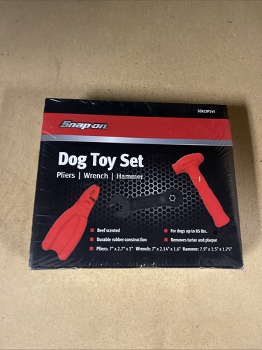 Snap On Tools Promotional Dog Toy Set NEW Ssx23p145 Plier Wrench Hammer ...